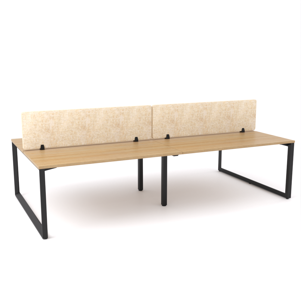 California Office Workstations (Loop Legs) 4-User Double-Sided Desk Wi