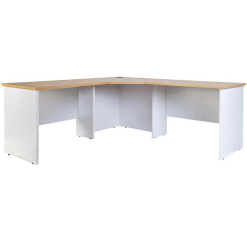 Logan Corner Workstation - Oak/White