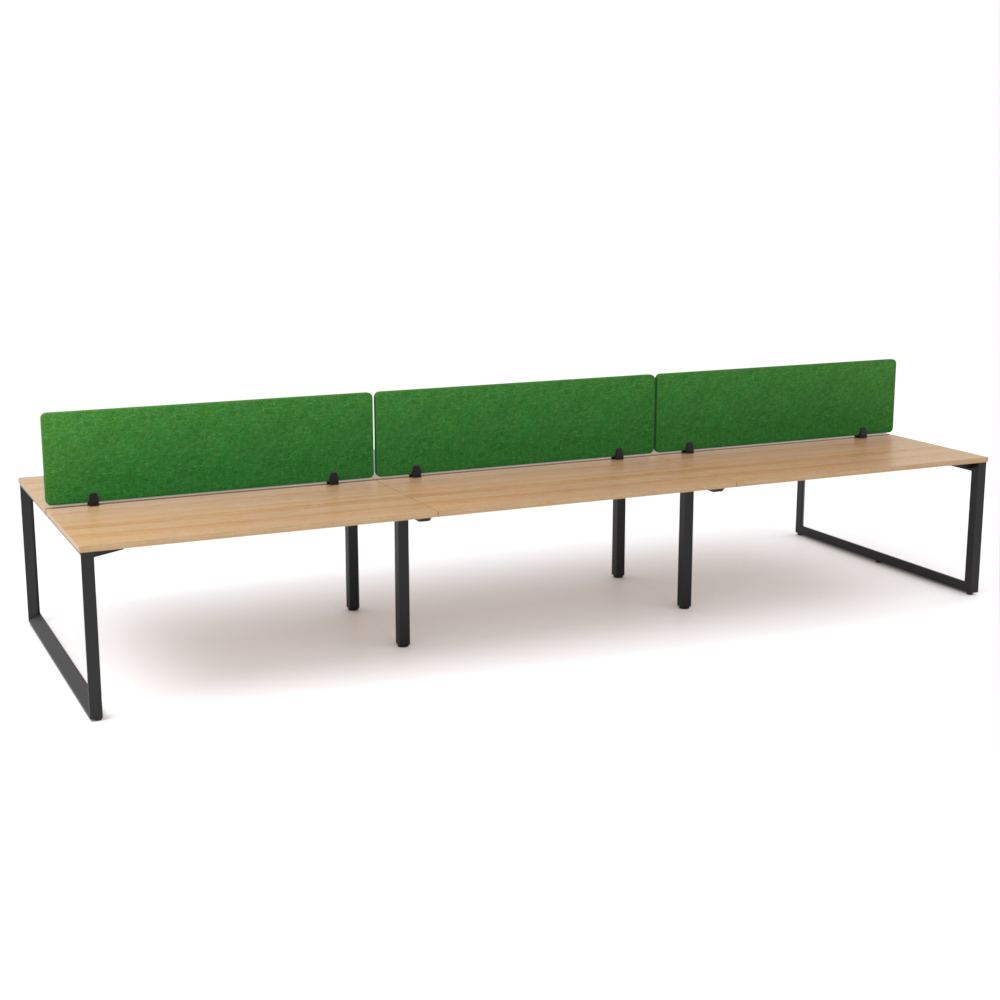 California Office Workstations (Loop Legs) 6-User Double-Sided Desk ...