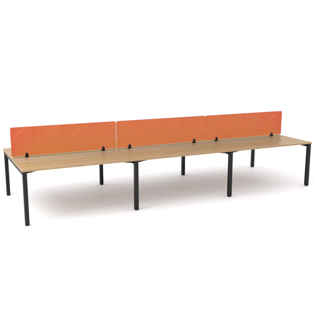 California Office Workstations (Straight Legs) 6-User Double-Sided Des