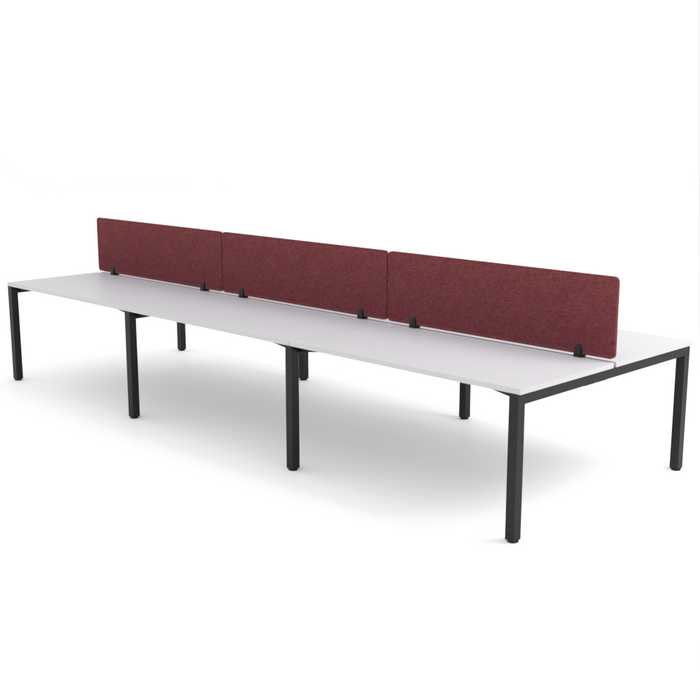 California Office Workstations (Straight Legs) 6-User Double-Sided Desk ...