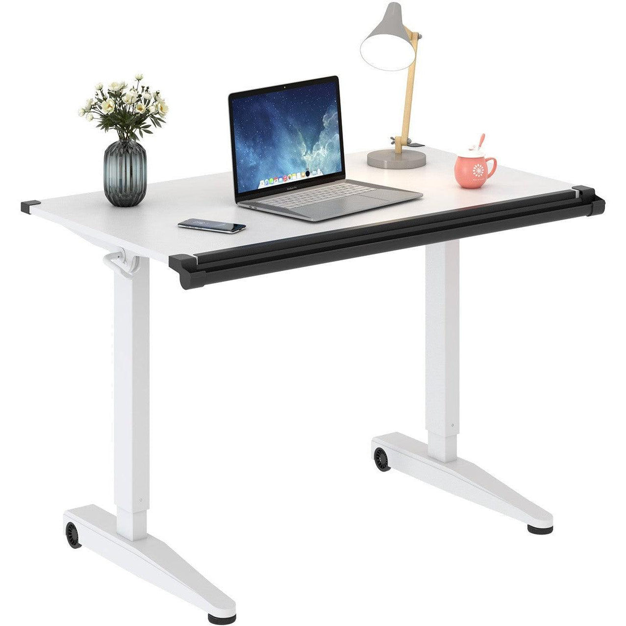 Versarise Height Adjustable Drafting Table Pneumatic Flip Top Table
