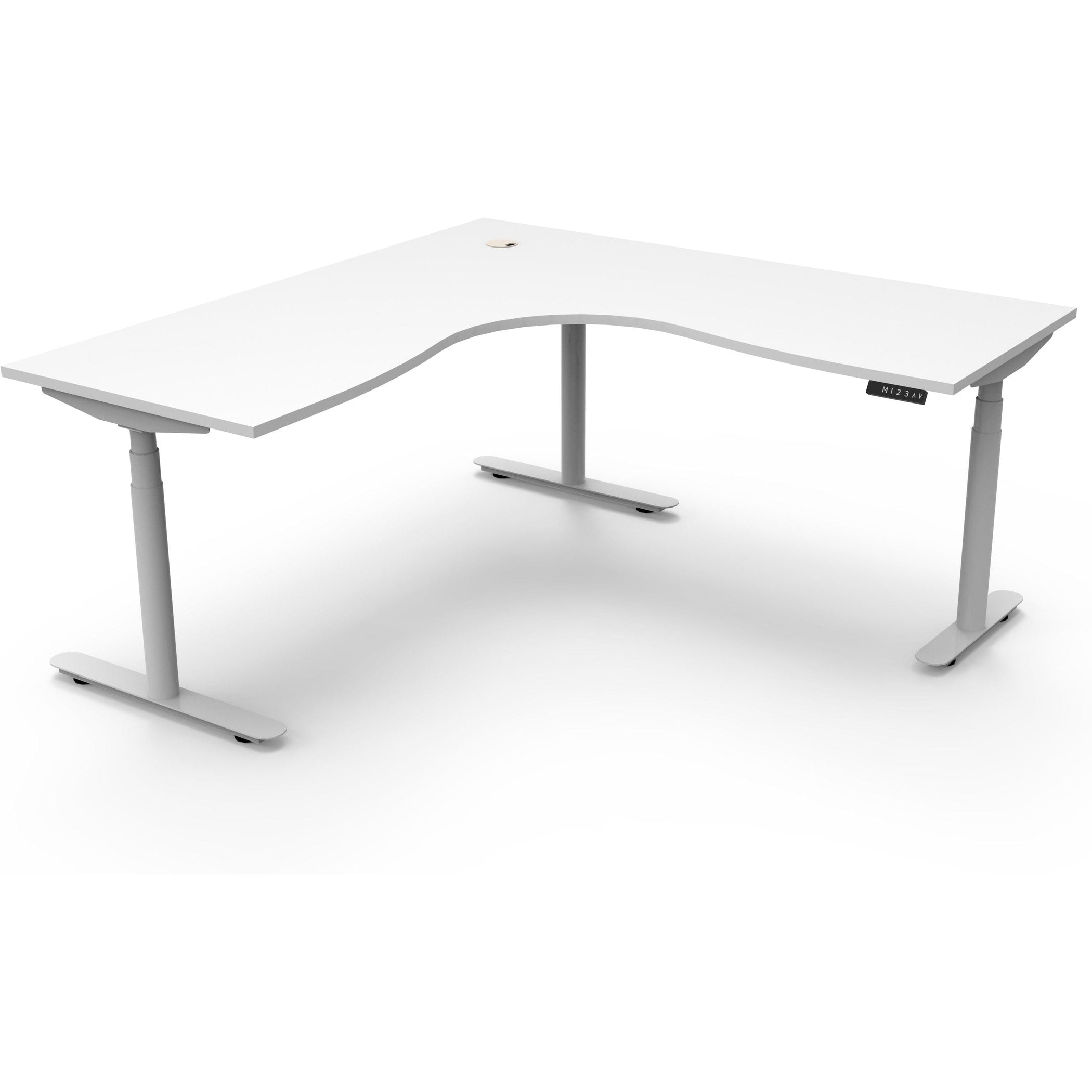 Round Legs Standing Desk Sit Stand Electric Desk Workstation Corner