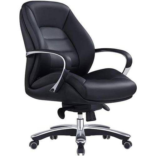 Boardroom Meeting Chair, Black Leather, Magnum Range, Style Ergonomics