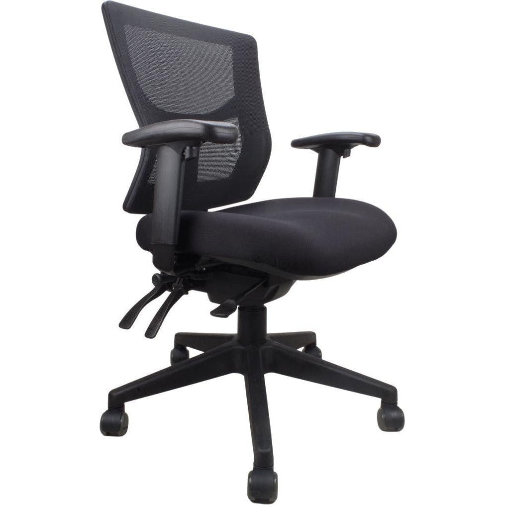 Milan Medium Back Mesh Operator Chair - Black