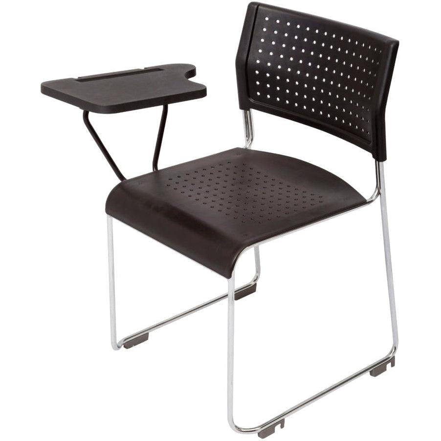 Wimbledon Stackable Linking Office Conference Chair with Tablet Arm, Black