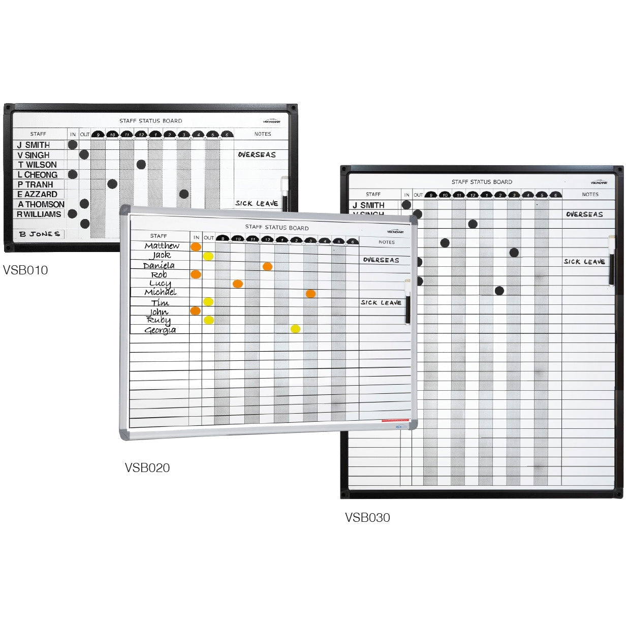 Staff Status Magnetic Whiteboards | School, Conference, Office ...
