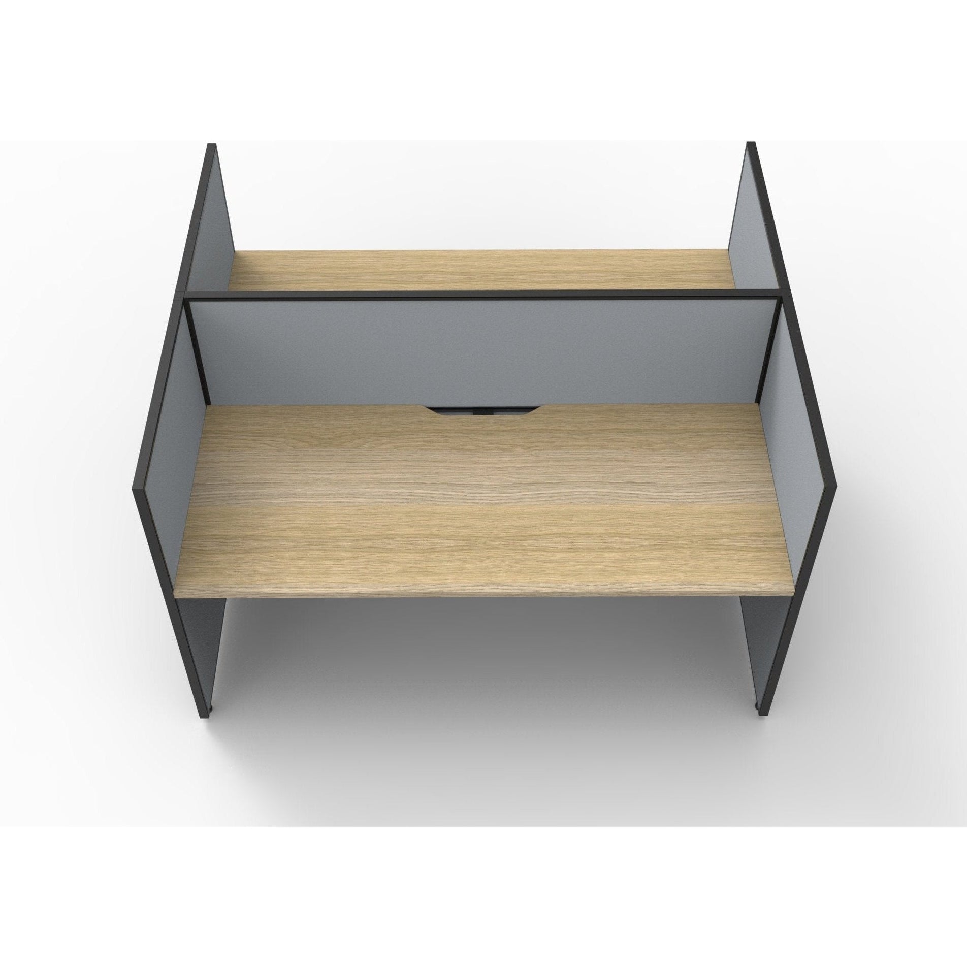 SHUSH30 Double Sided Workstation - 2 Person - Screen Hung Tops - Oak ...
