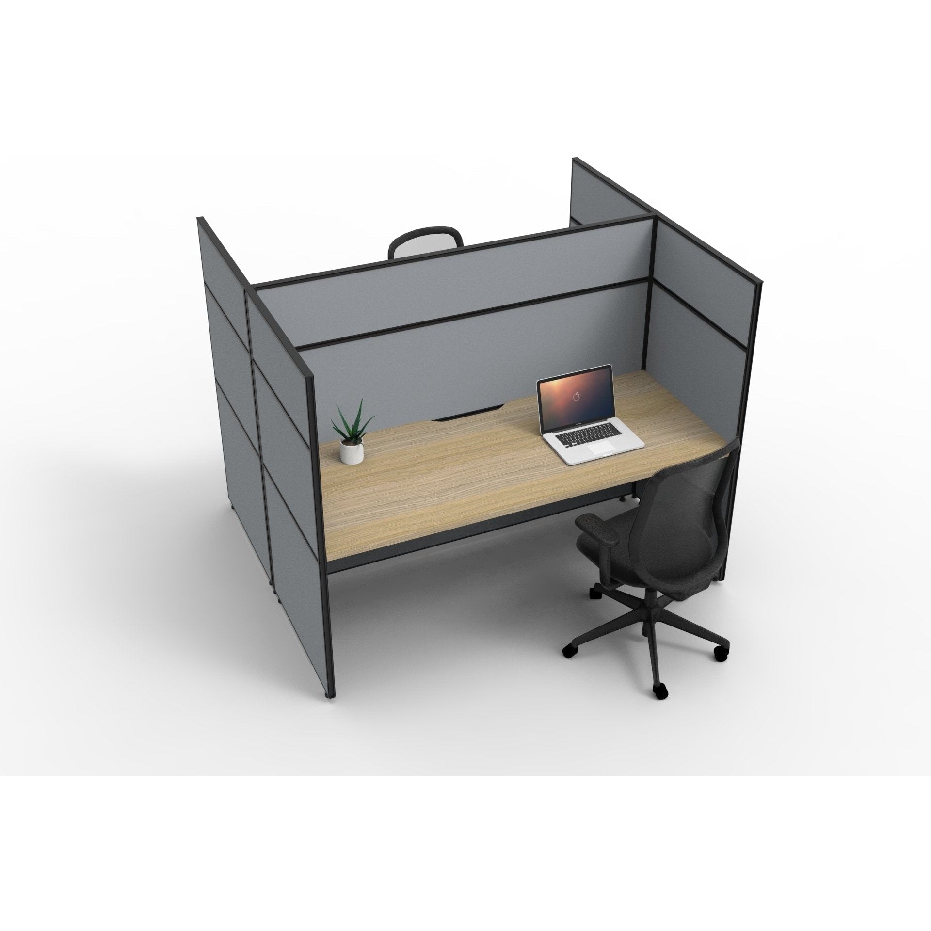 SHUSH30 Double Sided Workstation - 2 Person - Screen Hung Tops - Oak ...
