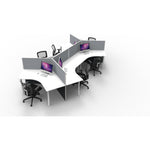 120° Degree 6 Person Pod Workstation Rapid Screen