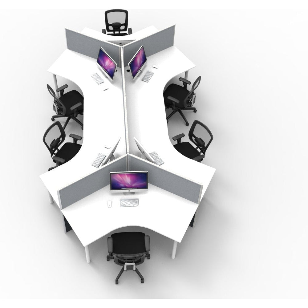 120° Degree 6 Person Pod Workstation Rapid Screen