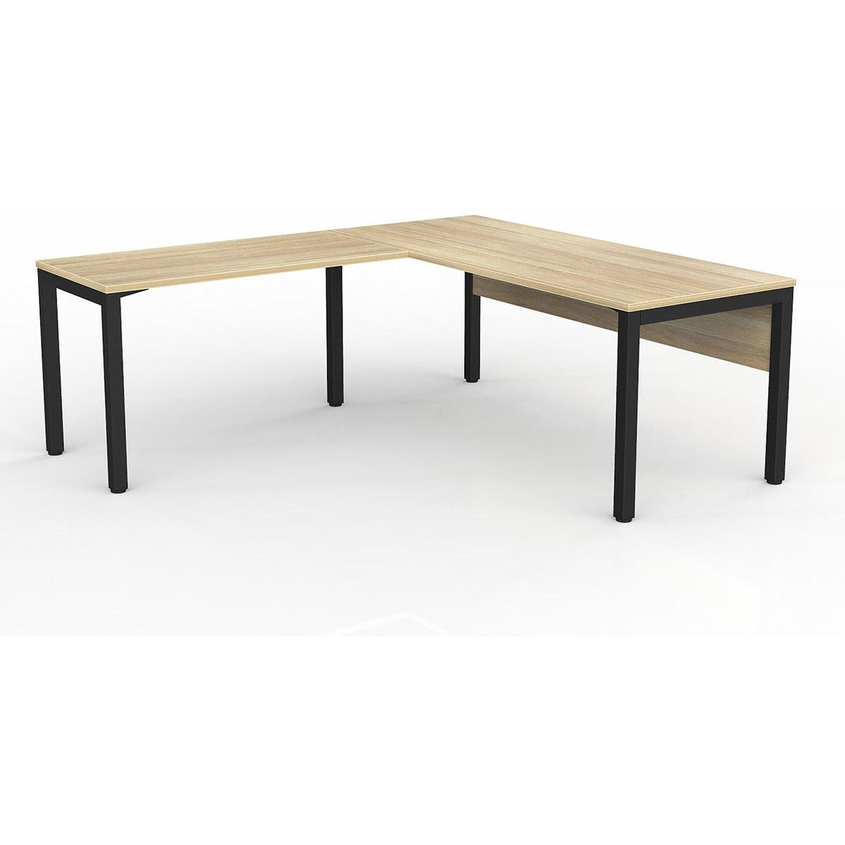 Axis Desk with Return and Modesty - New Oak Worktop