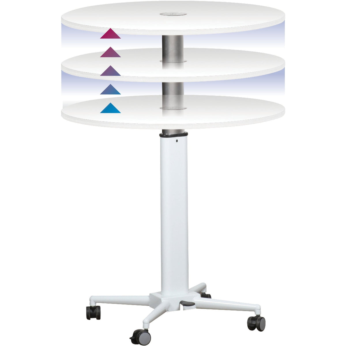 Height Adjustable Round Table | Mobile Meeting Breakroom Table