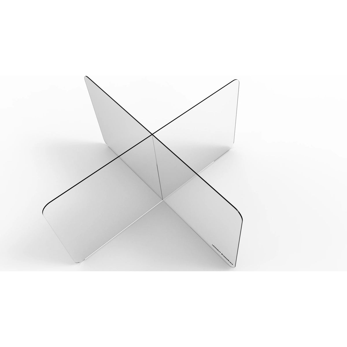 Interdesk Clear Acrylic Screens - 2 Piece Interconnecting Set