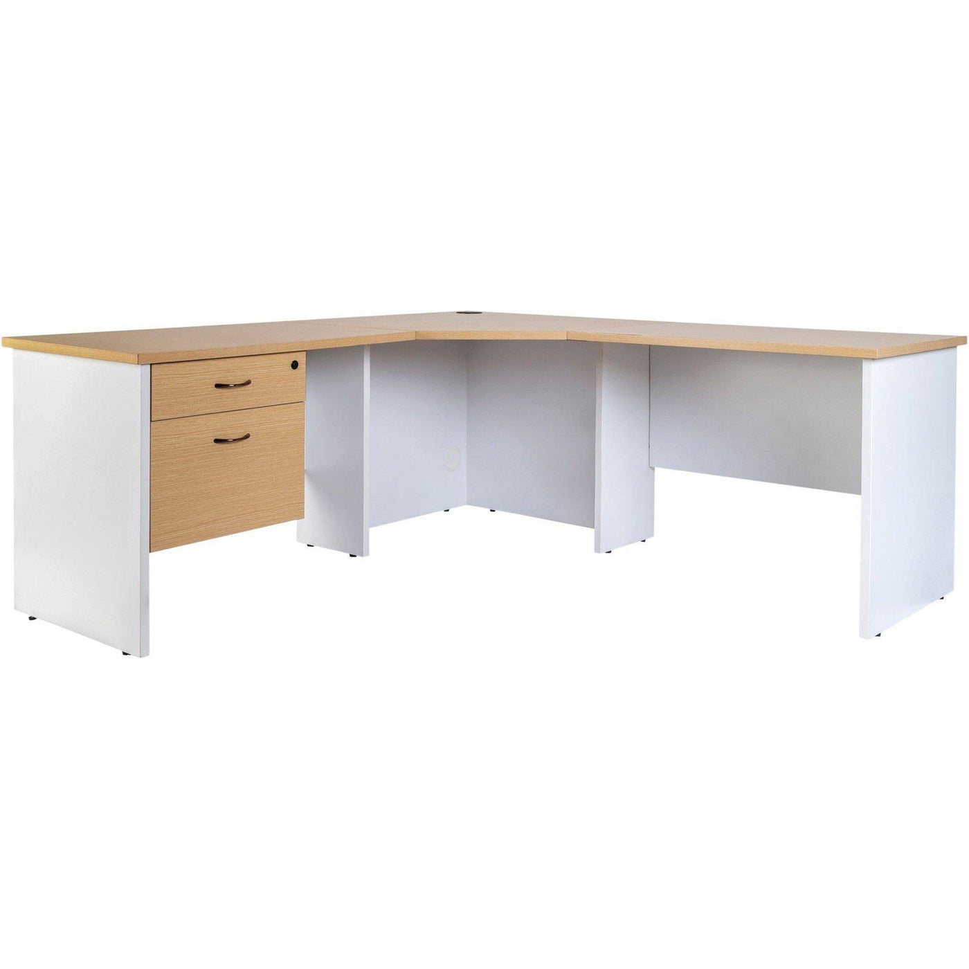 Corner Desks | Logan Corner Workstation - Oak/White | Elite Office ...